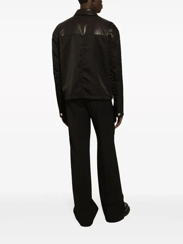 Dolce & Gabbana Logo-plaque Leather Jacket