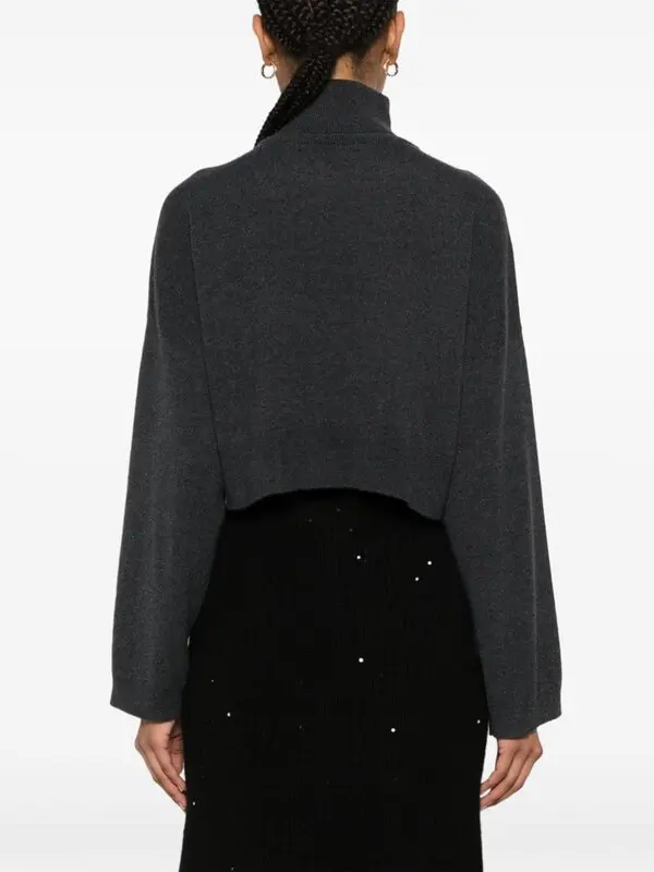 Brunello Cucinelli Monili-embellished Cropped Top - Grey