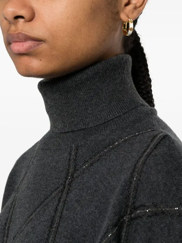 Brunello Cucinelli Monili-embellished Cropped Top - Grey