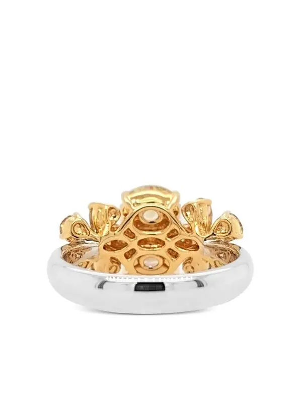 HYT JEWELRY 18kt White And Yellow Diamond Cocktail Ring