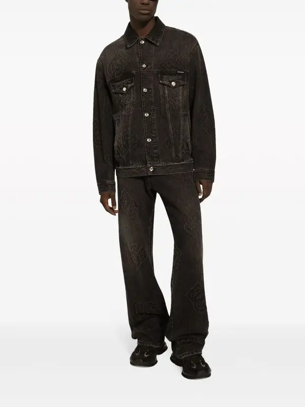 Dolce & Gabbana Straight-leg Jeans With Logo Embroidery