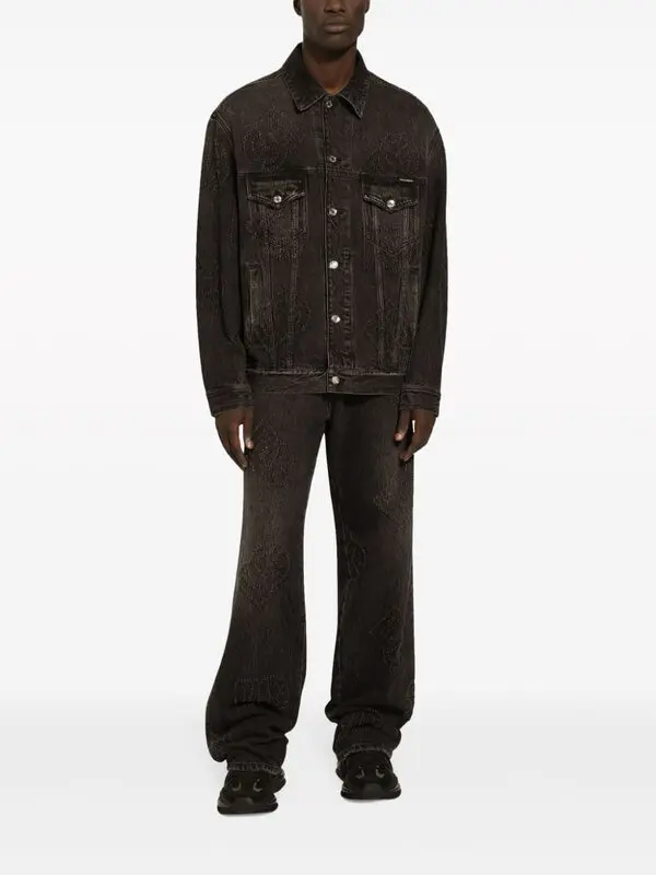 Dolce & Gabbana Straight-leg Jeans With Logo Embroidery