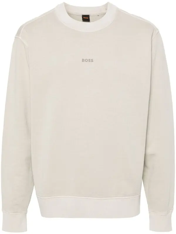 BOSS Logo-appliqué Cotton Sweatshirt