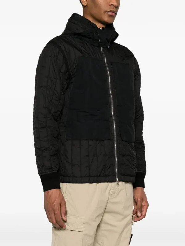 Stone Island Compass-badge Quilted Jacket - Black