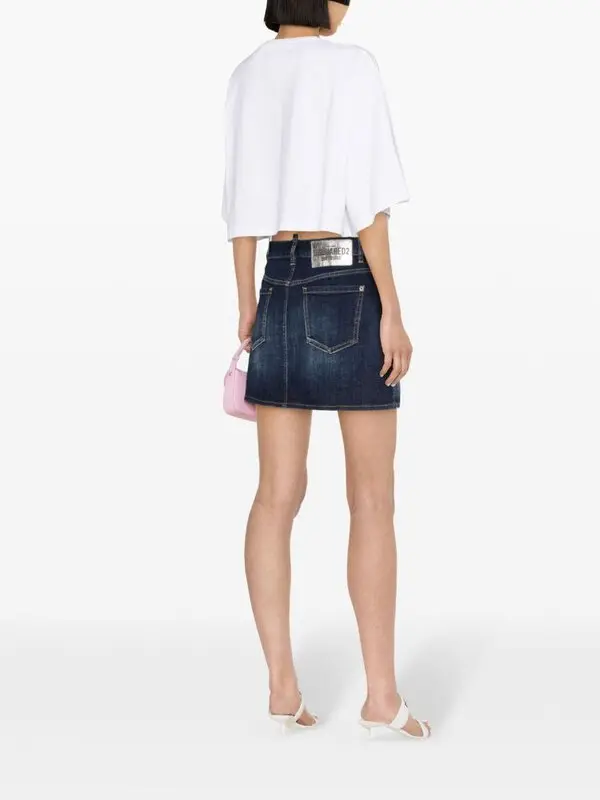Dsquared2 Star-studded Denim Miniskirt