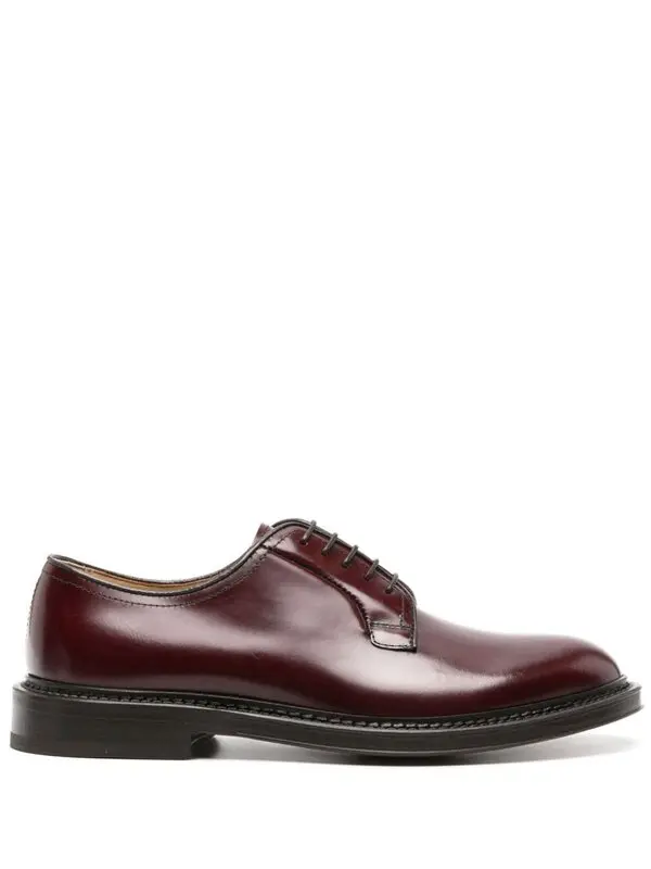SCAROSSO Harry Leather Derby Shoes - Red
