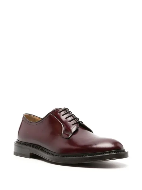 SCAROSSO Harry Leather Derby Shoes - Red