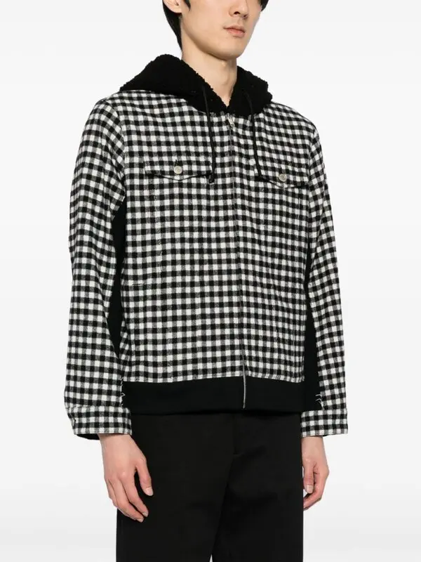 Undercover Check-print Hooded Jacket