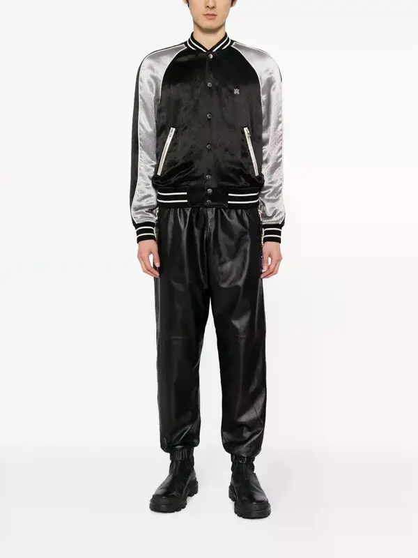 Moschino Cropped Leather Track Pants