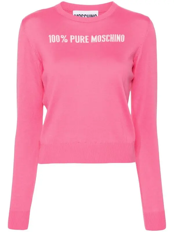 Moschino Slogan Intarsia-knit Jumper