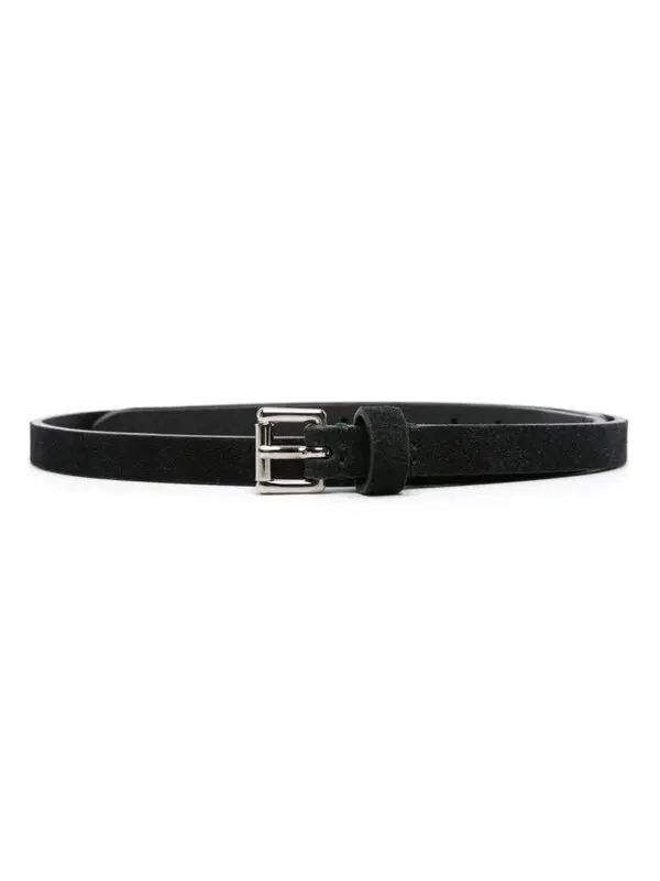 D4.0 Double-strap Leather Belt - Black