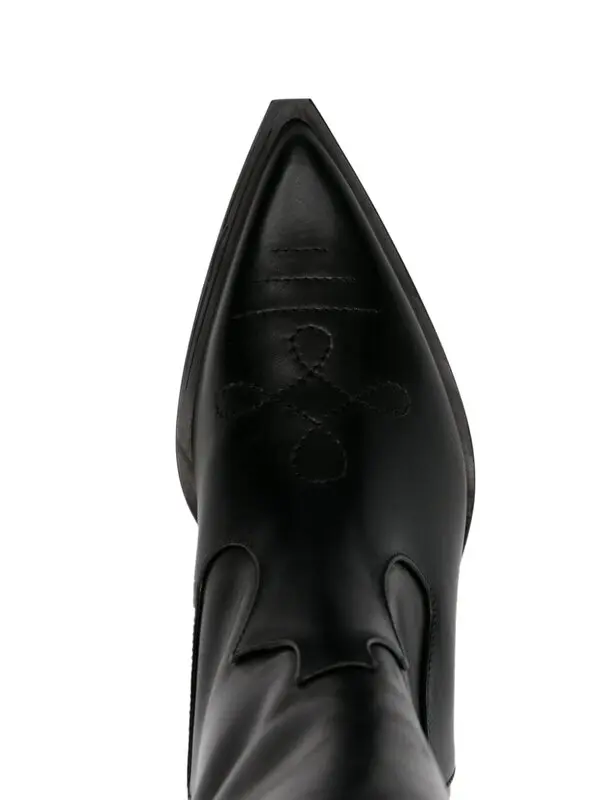 SCAROSSO Dolly 50mm Leather Boots - Black