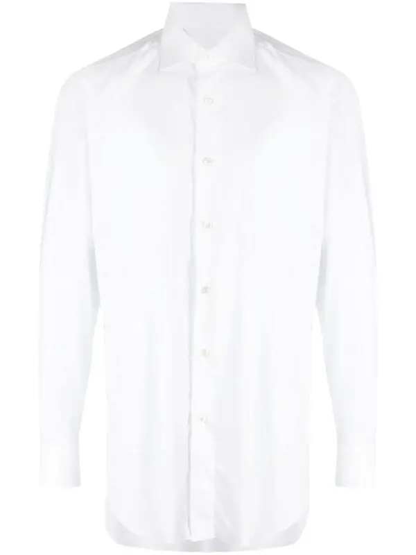 Brioni Long-sleeve Cotton Shirt - White