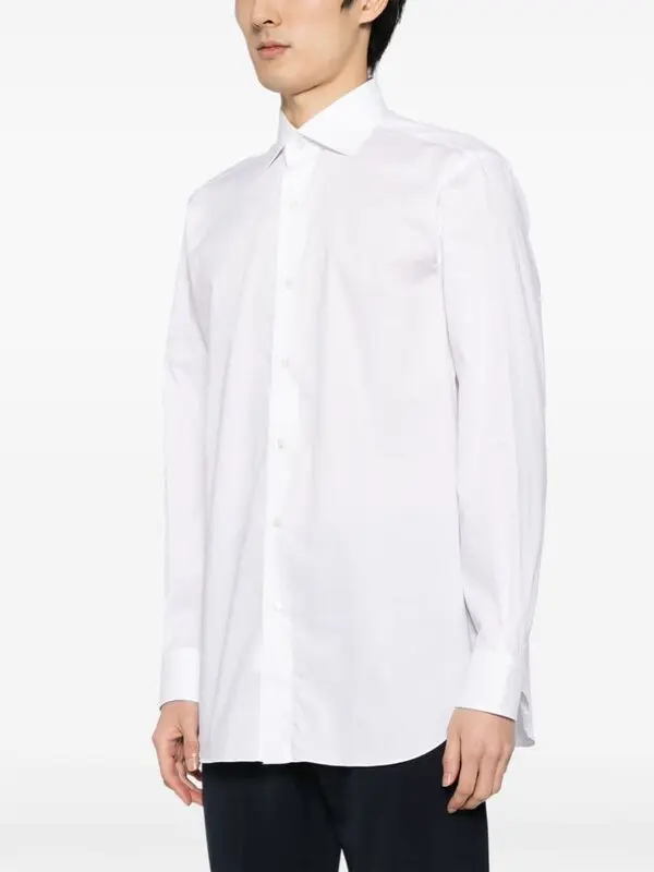 Brioni Long-sleeve Cotton Shirt - White