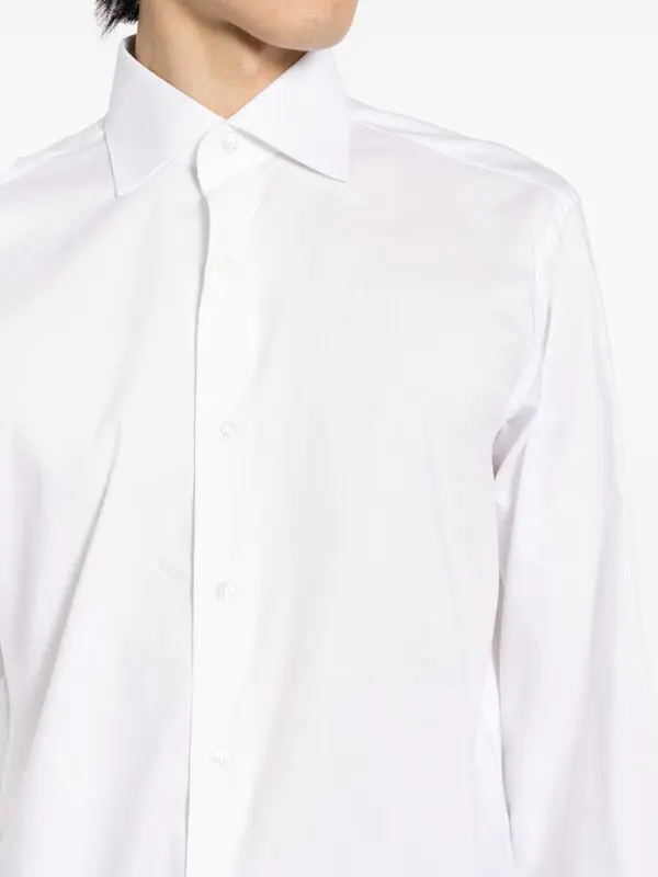Brioni Long-sleeve Cotton Shirt - White