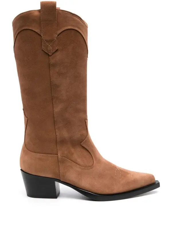 SCAROSSO Dolly Suede Boots - Brown