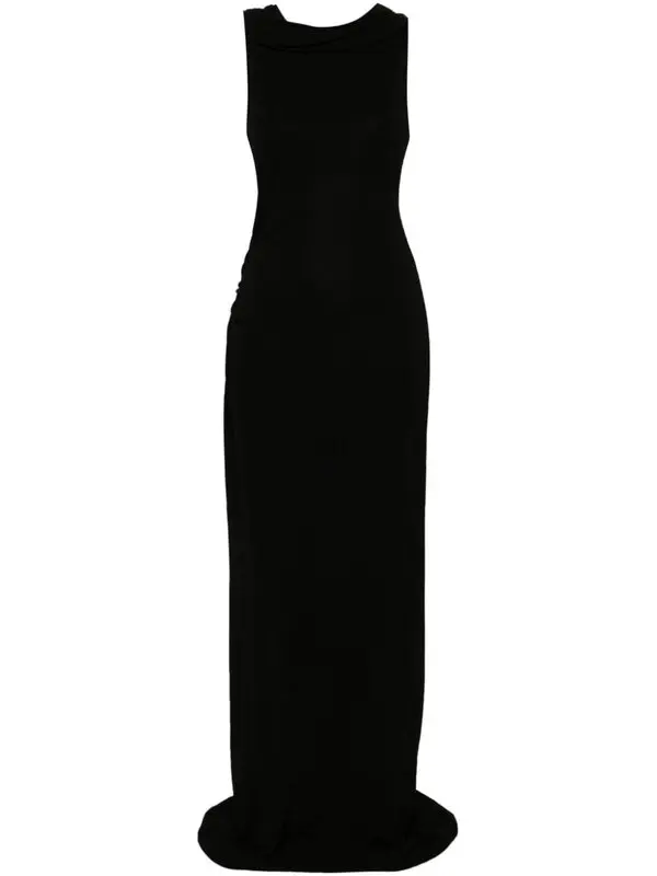 Alberta Ferretti Cowl-effect Open-back Gown