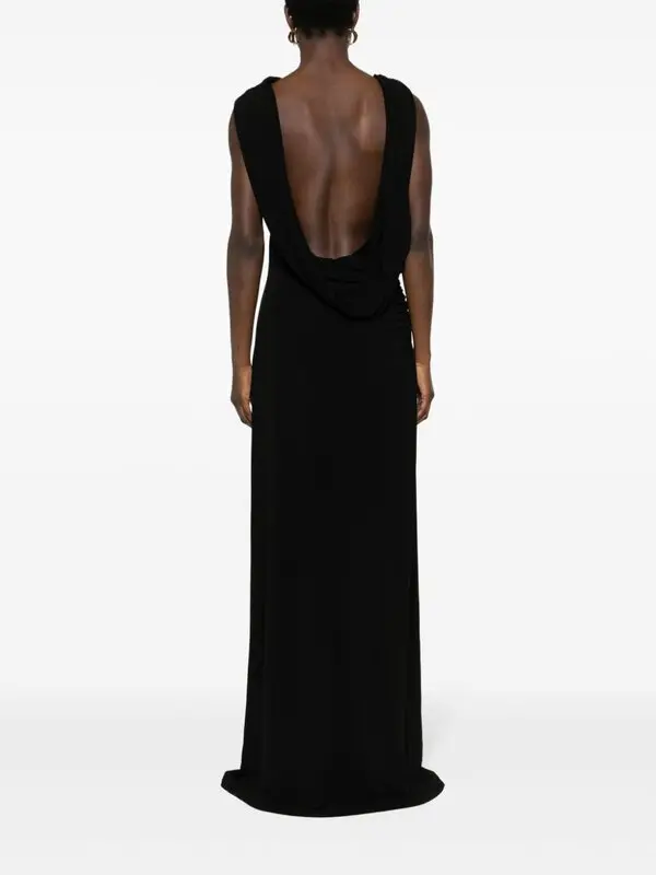 Alberta Ferretti Cowl-effect Open-back Gown