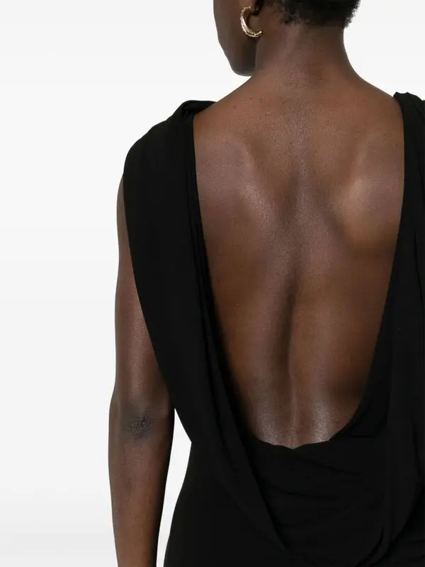 Alberta Ferretti Cowl-effect Open-back Gown