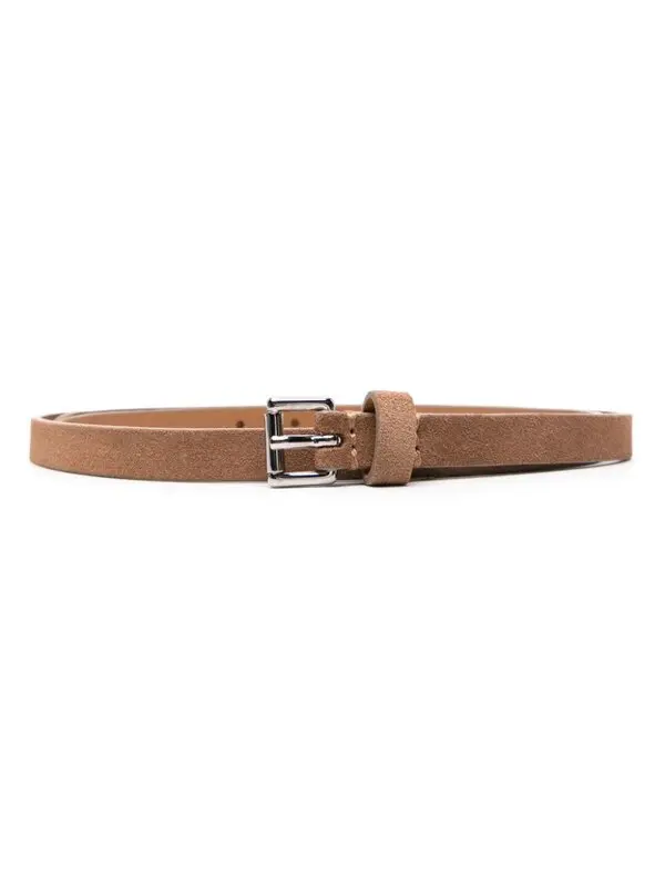 D4.0 Double-strap Leather Belt - Brown