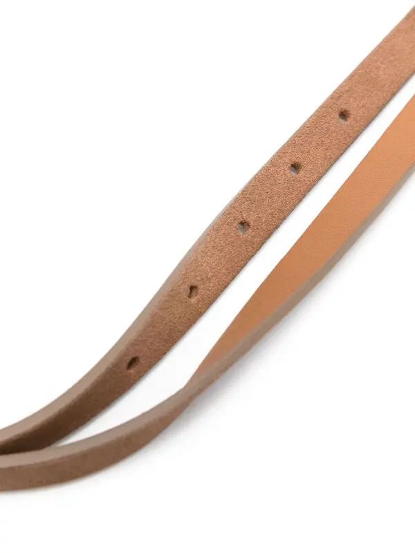 D4.0 Double-strap Leather Belt - Brown