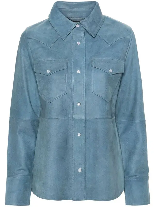 STAND STUDIO Western Leather Shirt