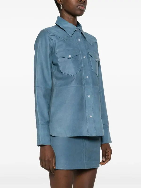 STAND STUDIO Western Leather Shirt