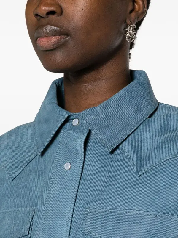 STAND STUDIO Western Leather Shirt