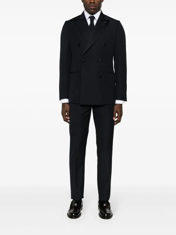 LARDINI Double-breasted Wool-blend Suit
