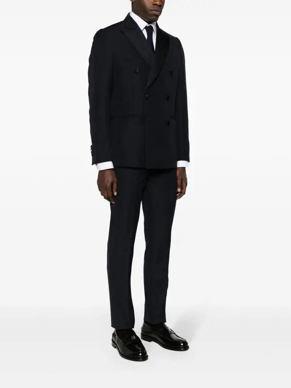 LARDINI Double-breasted Wool-blend Suit