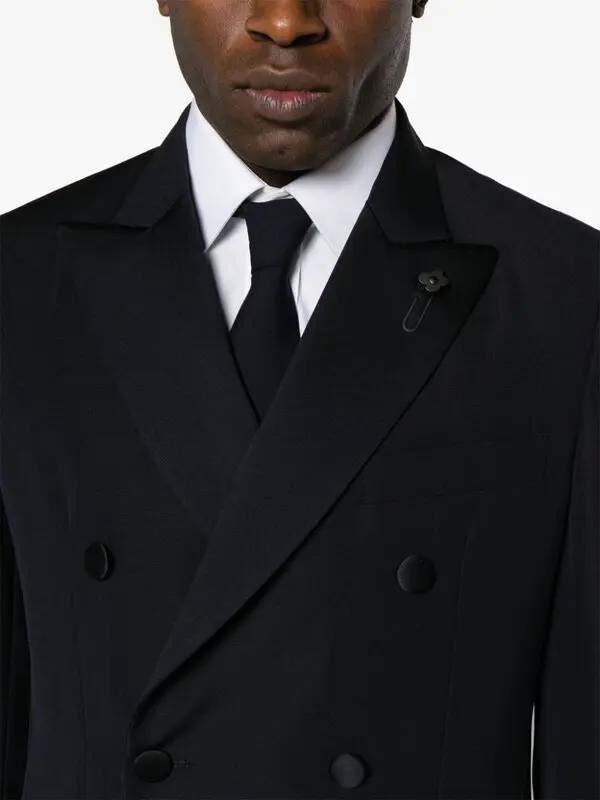 LARDINI Double-breasted Wool-blend Suit