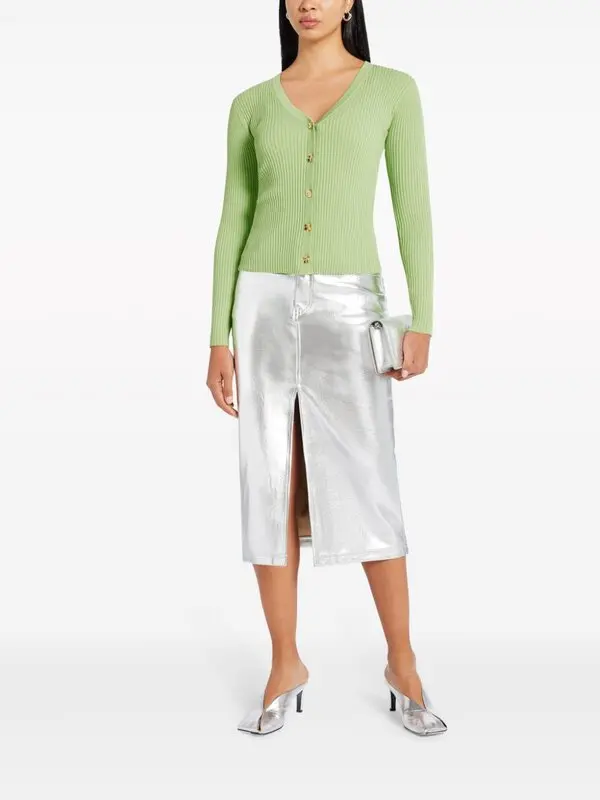 Staud Oaklyn Metallic Midi Skirt