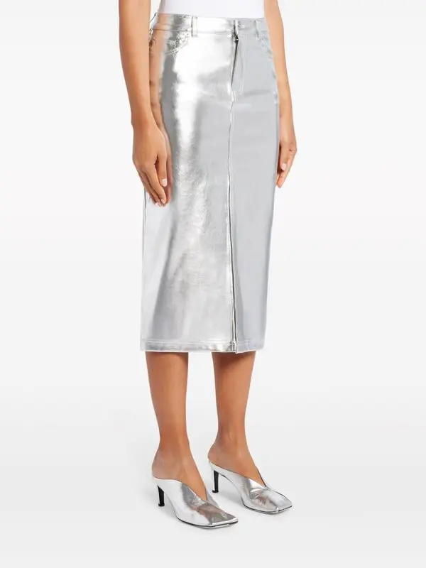 Staud Oaklyn Metallic Midi Skirt