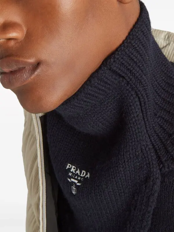 Prada Logo-embroidered Cashmere Scarf