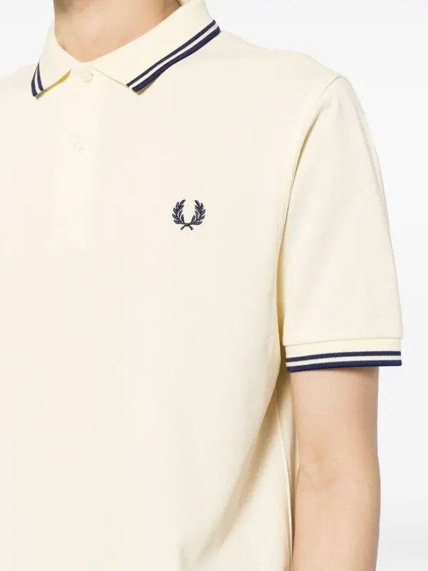 Fred Perry Laurel Wreath-embroidered Cotton Polo Shirt - Yellow