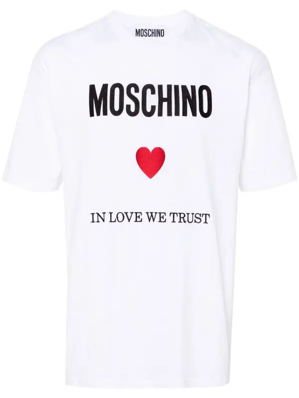 Moschino Logo-embroidered Cotton T-shirt