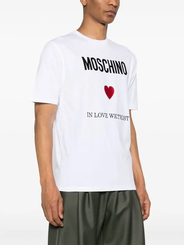 Moschino Logo-embroidered Cotton T-shirt