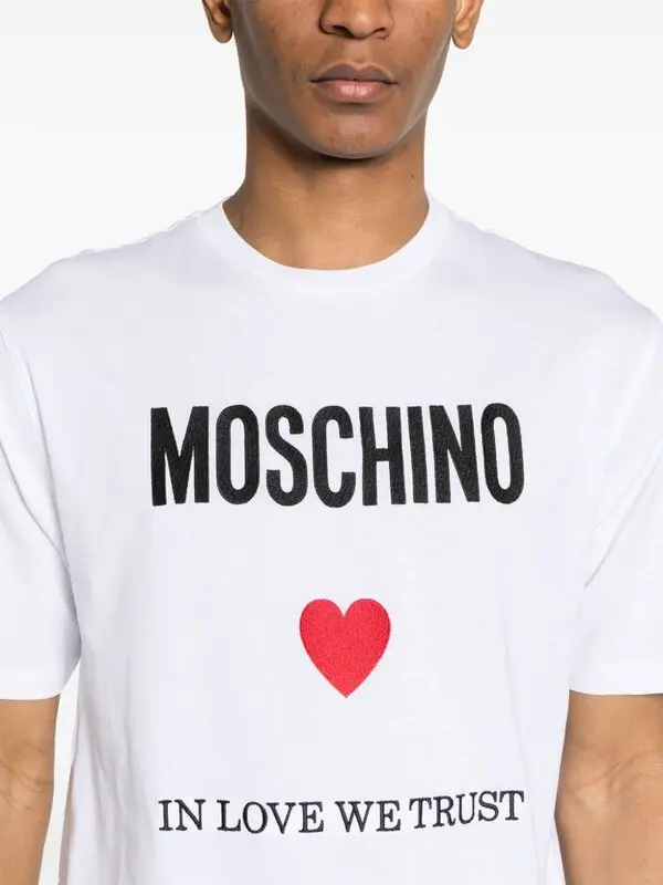 Moschino Logo-embroidered Cotton T-shirt