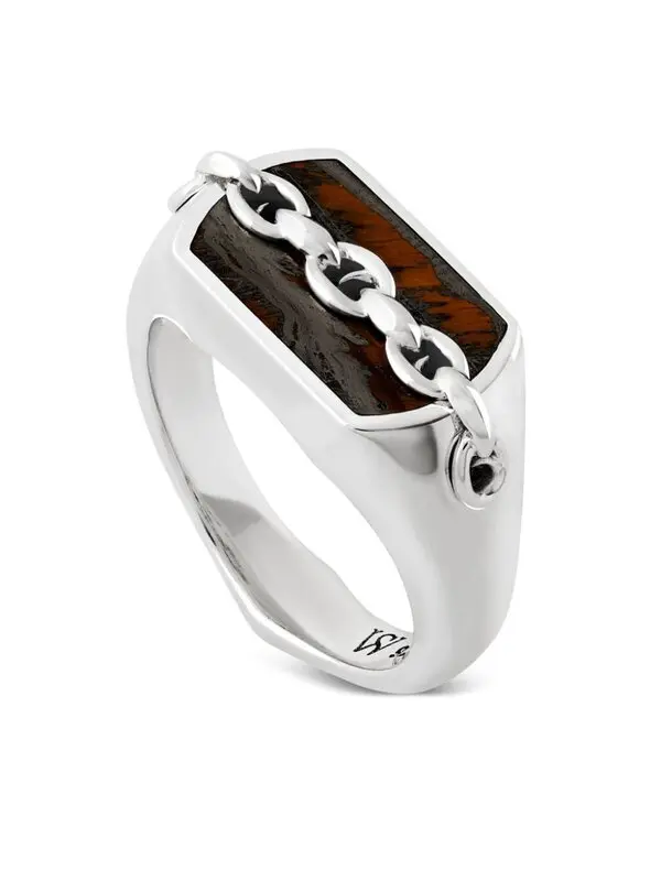 Stephen Webster Sterling Tiger Eye Pinky Ring - Silver
