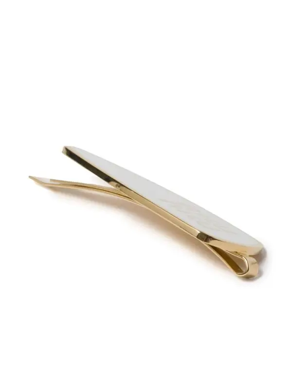 Miu Miu Engraved Logo Hair Clip - White