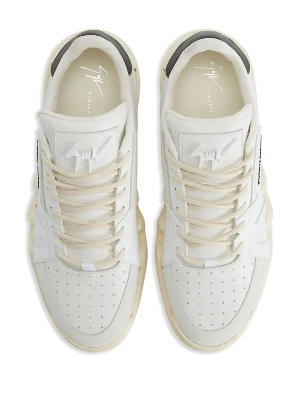 GIUSEPPE ZANOTTI Talon Logo-patch Leather Sneakers - White