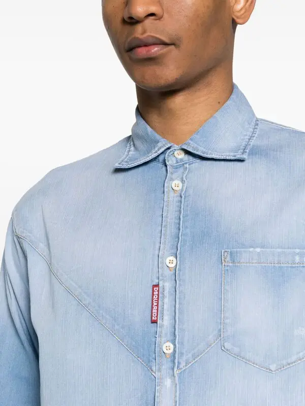 Dsquared2 Elasticated-waistband Denim Shirt