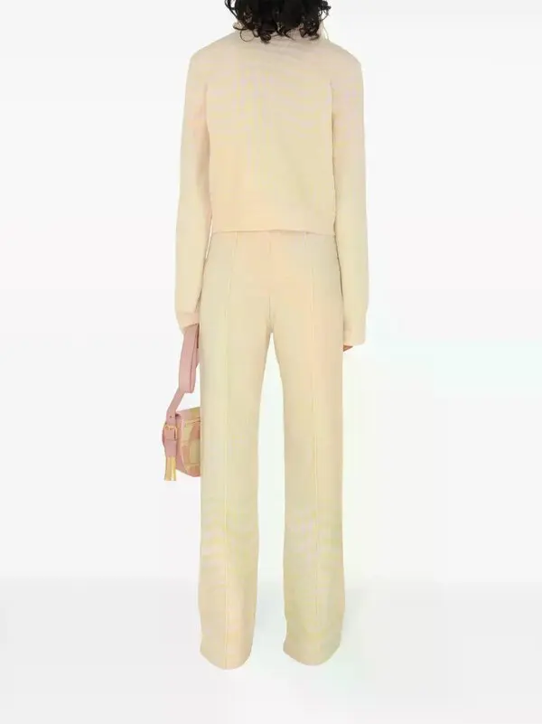 Burberry Houndstooth-jacquard Wool-blend Trousers - Neutrals