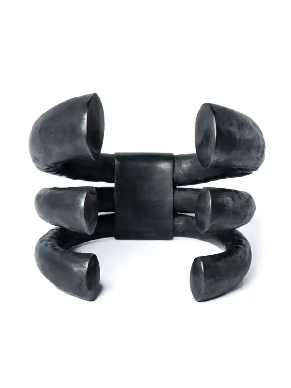 PARTS OF FOUR Claw Cuff Bracelet In Sterling Silver - Black