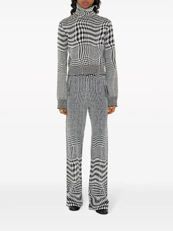 Burberry Houndstooth Jacquard Trousers - Black