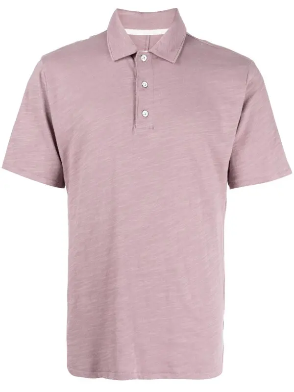 Rag & Bone Classic Flame Cotton Polo Shirt - Purple