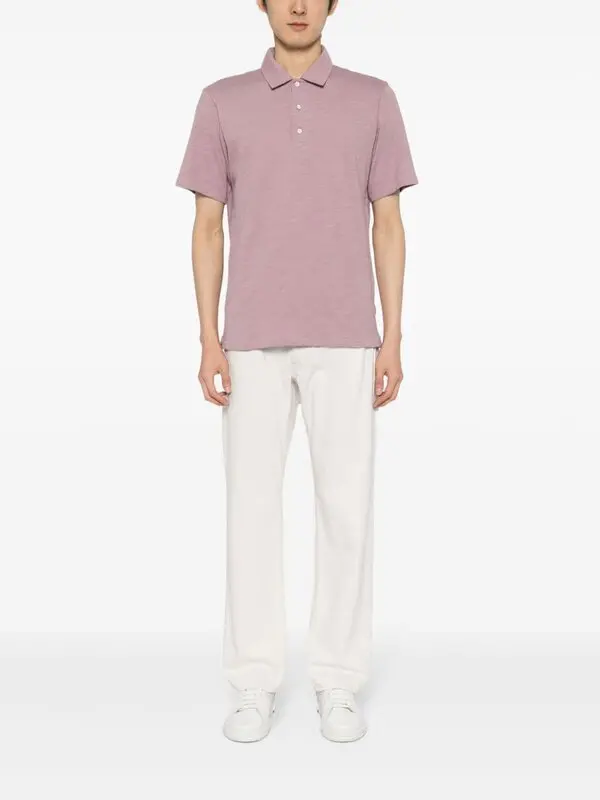 Rag & Bone Classic Flame Cotton Polo Shirt - Purple