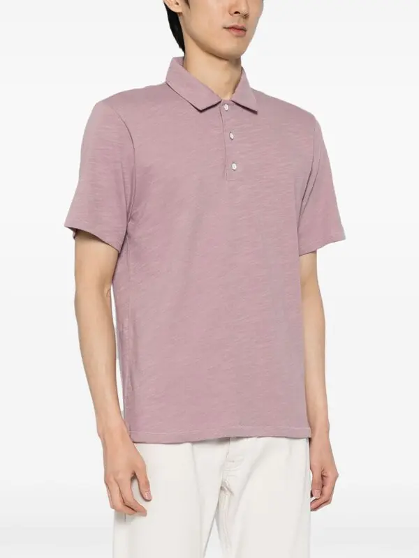 Rag & Bone Classic Flame Cotton Polo Shirt - Purple