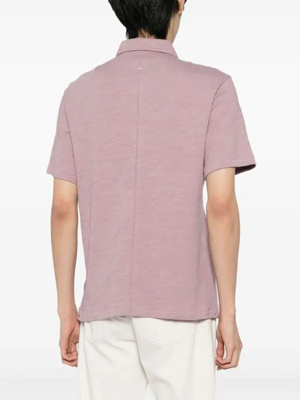Rag & Bone Classic Flame Cotton Polo Shirt - Purple