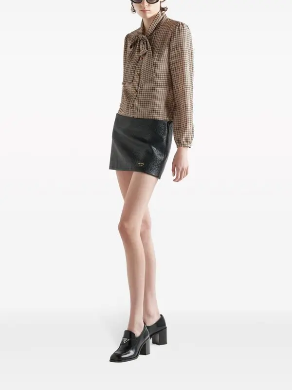 Prada Nappa-leather Miniskirt